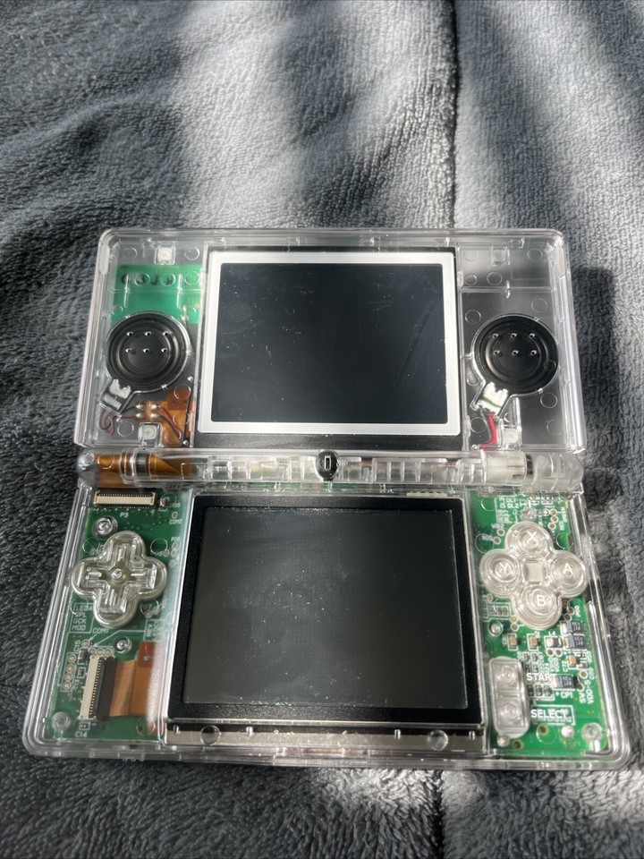 NDSL Nintendo DS Lite -Custom Clear Shell upgraded*US Seller* + 1 Game ...