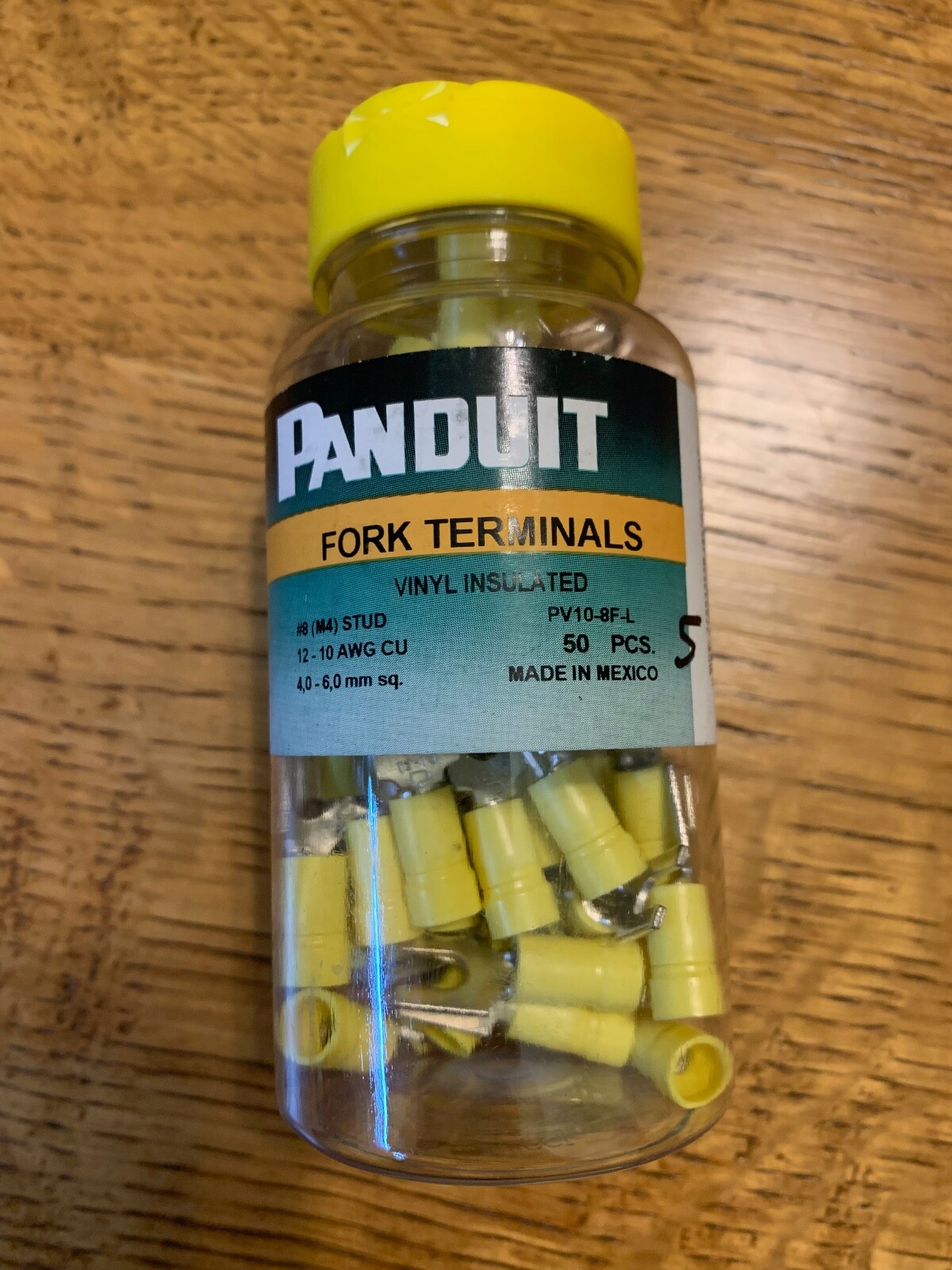 PANDUIT PV10-8F-L 14-10 AWG Vinyl Fork Terminal #8 Stud (Pack of 25) | eBay