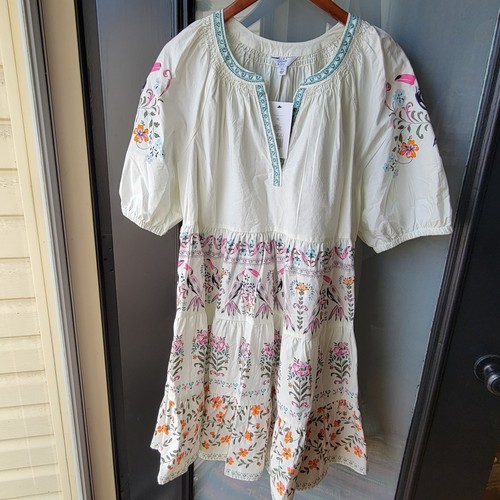 NEW Crown & Ivy™ Size XL Elbow Sleeve Floral Tiered Dress Boho Style ...