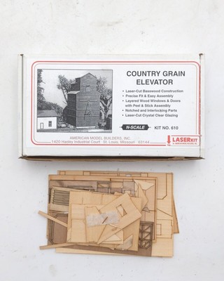 American Model Builders 610 N Scale Laser Art Country Grain Elevator ...