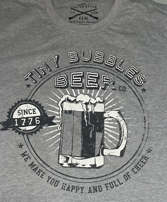 🔥 XL Men’s Grunt Style Tiny Bubbles Beer Co. Gray Shirt (01) | eBay