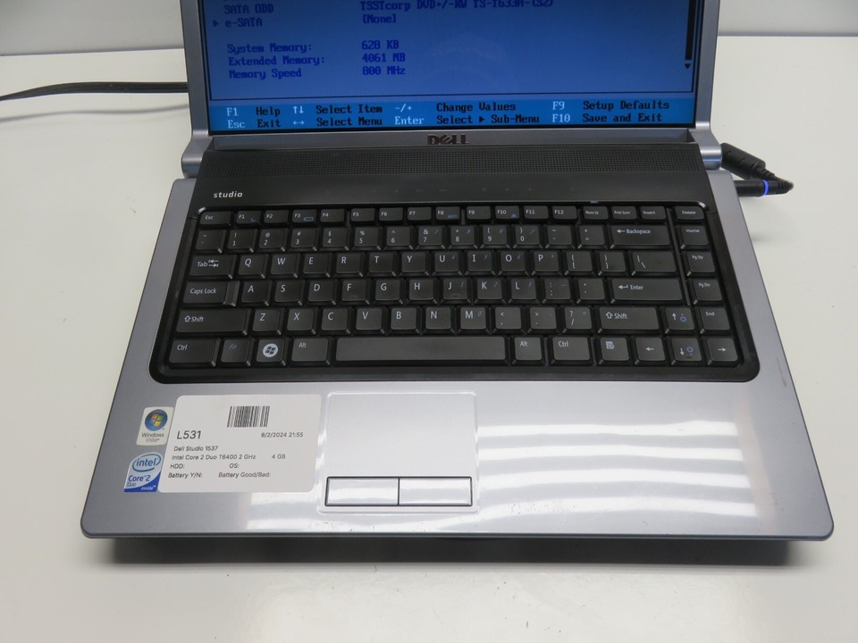 Dell Studio 1537 Laptop Intel Core 2 Duo T6400 4GB Ram No HDD or ...