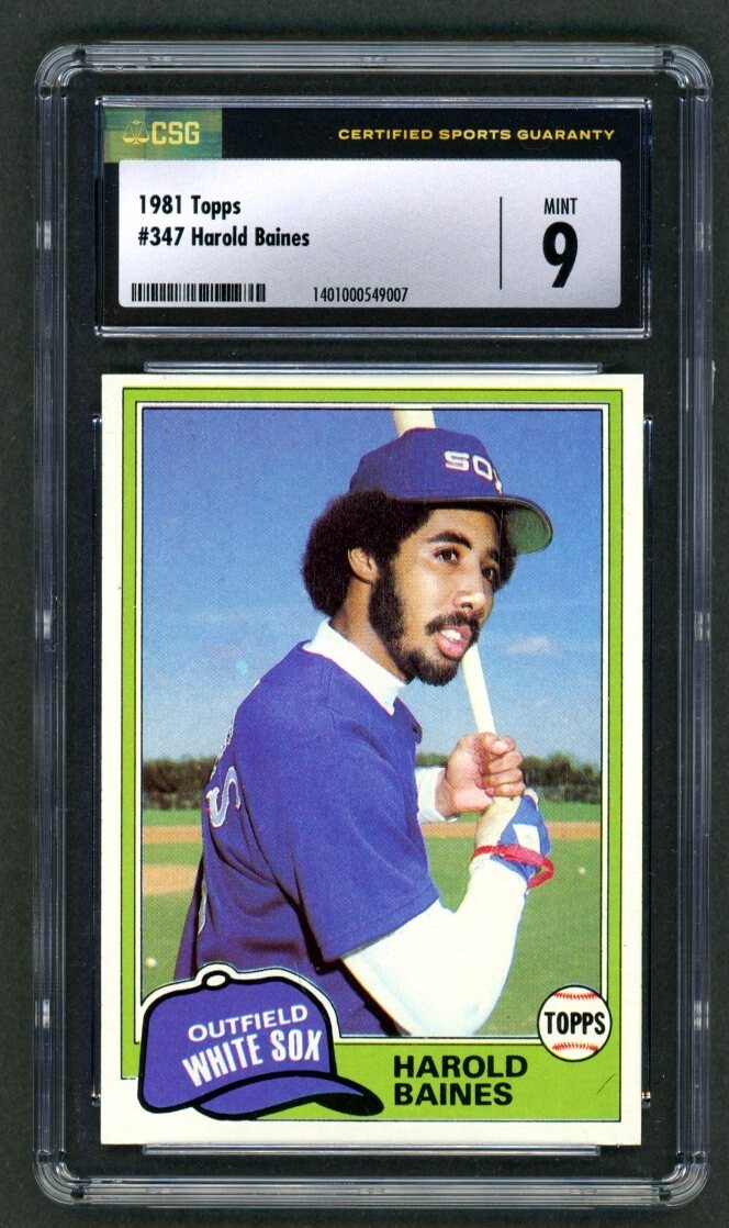 1981 Topps Harold Baines Rookie RC # 347 CSG 9 Mint Chicago White Sox ...