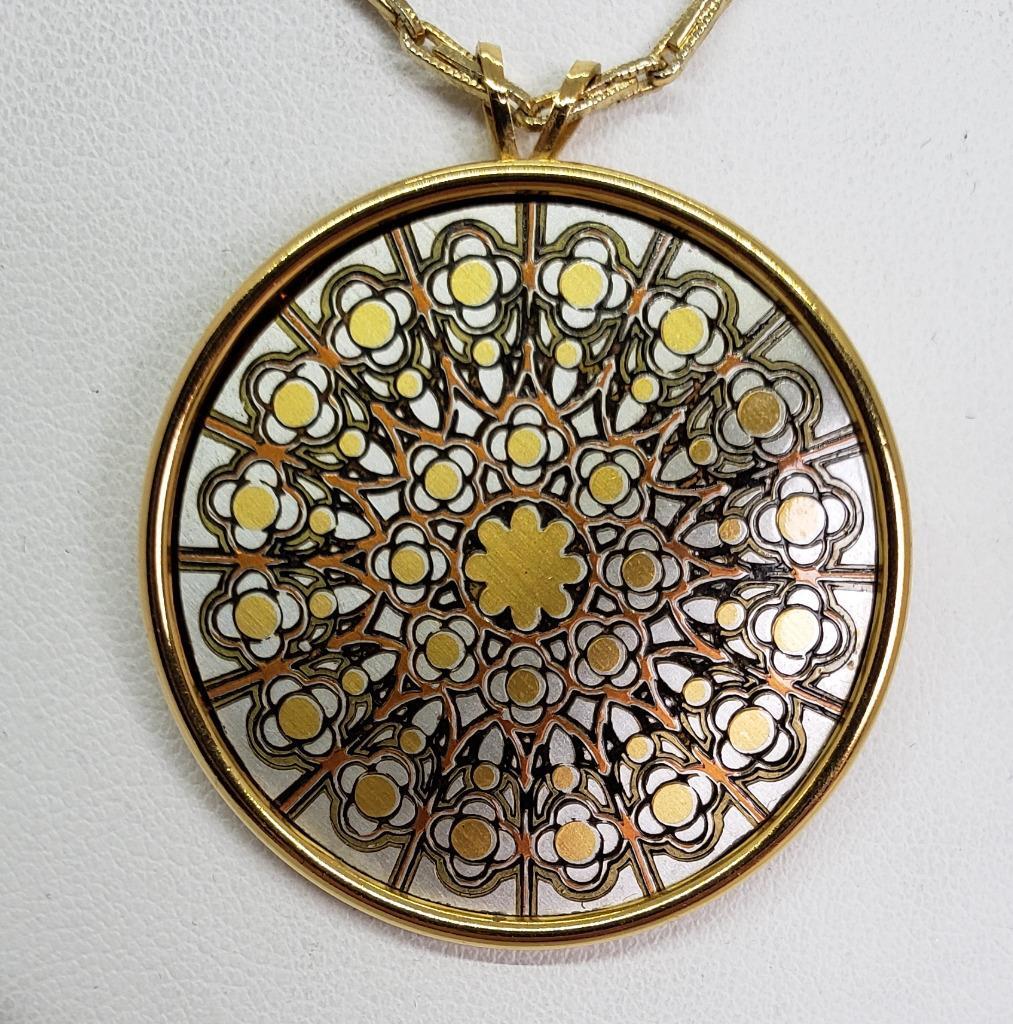 Reed & Barton Gold Filled Damascene Signed Pendant Ne… - Gem