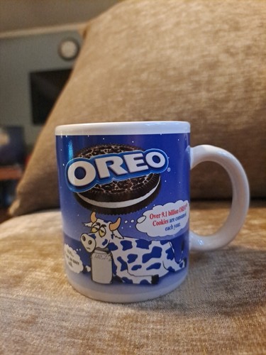 Vintage OREO Cookies Cow's Milk Ceramic Coffee Cup Mug KRAFT FOODS ...
