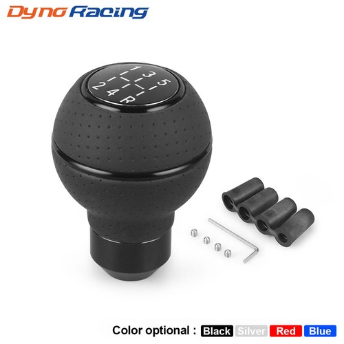 5 Speed Leather＆Aluminium Car Gear Shifter Knob Shift Lever Handle ...