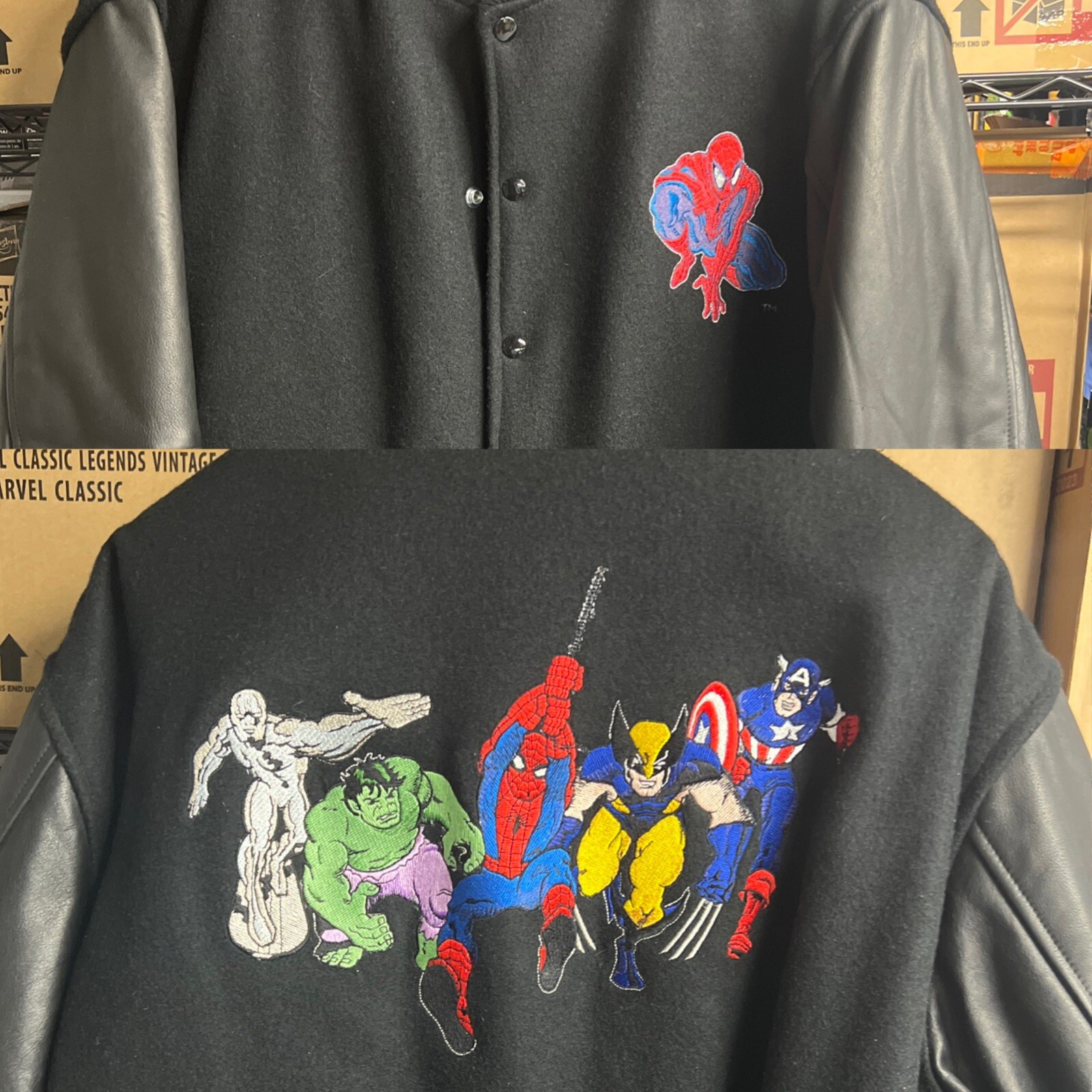 1995 Marvel Employee Jacket Varsity XL McFarlane Spid… - Gem