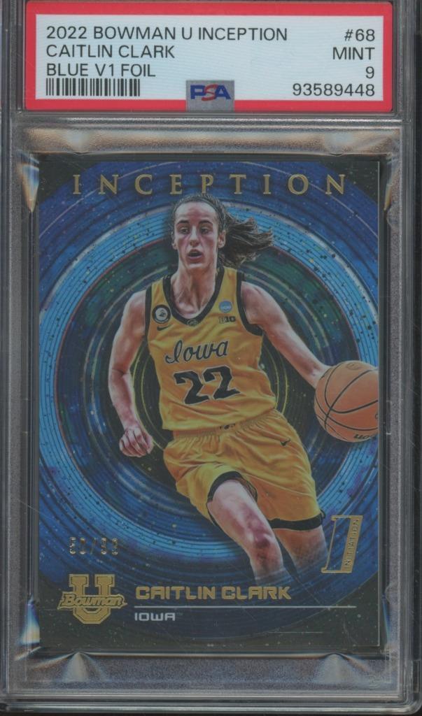 2022-23 Bowman U Inception CAITLIN CLARK #68 RC Blue V1 Foil /99 PSA 9 ...