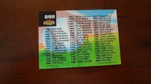 1992 TOPPS STADIUM CLUB CHECKLIST #899 BASEBALL CARD | eBay