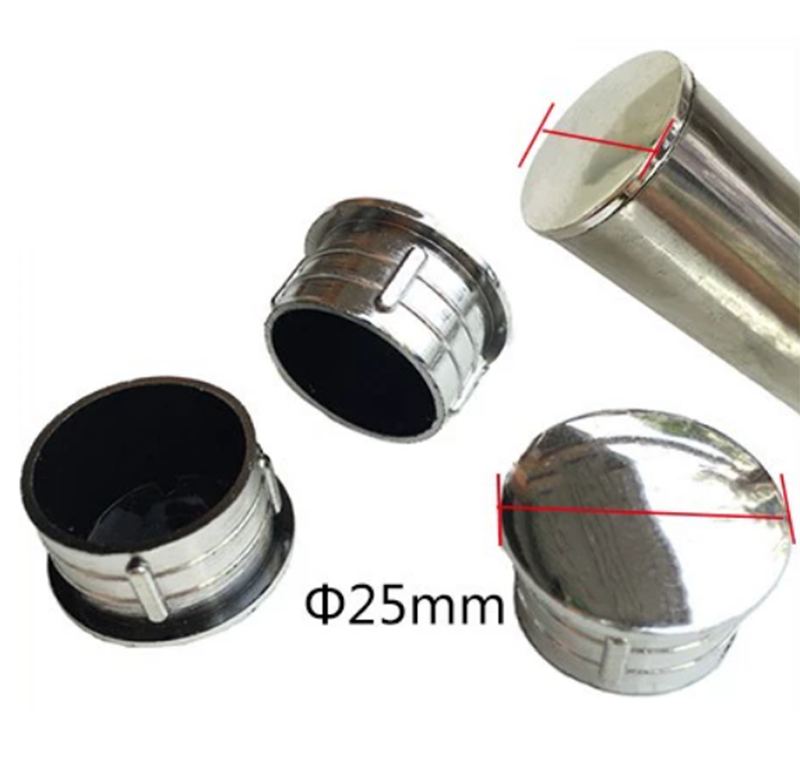 Chrome Round Plastic Blanking End Caps Tube Inserts Φ10mm~Φ25mm Plastic ...