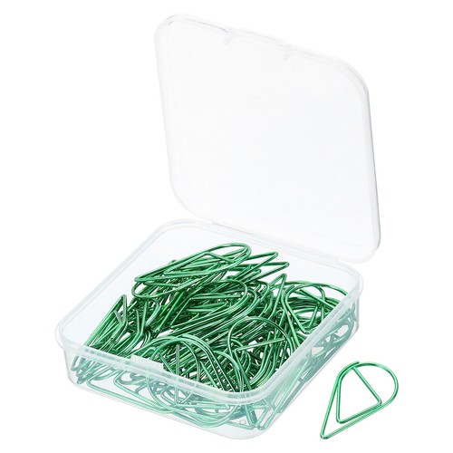 50 Pieces Paper Clip Drop-Shaped with Box 1.3 Inch Light Green for ...