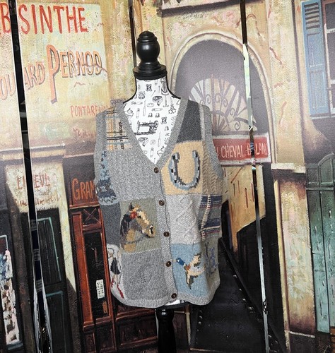 Ralph Lauren Medium Patchwork Horseshoe Duck Hunting Sweater Vest RRL ...