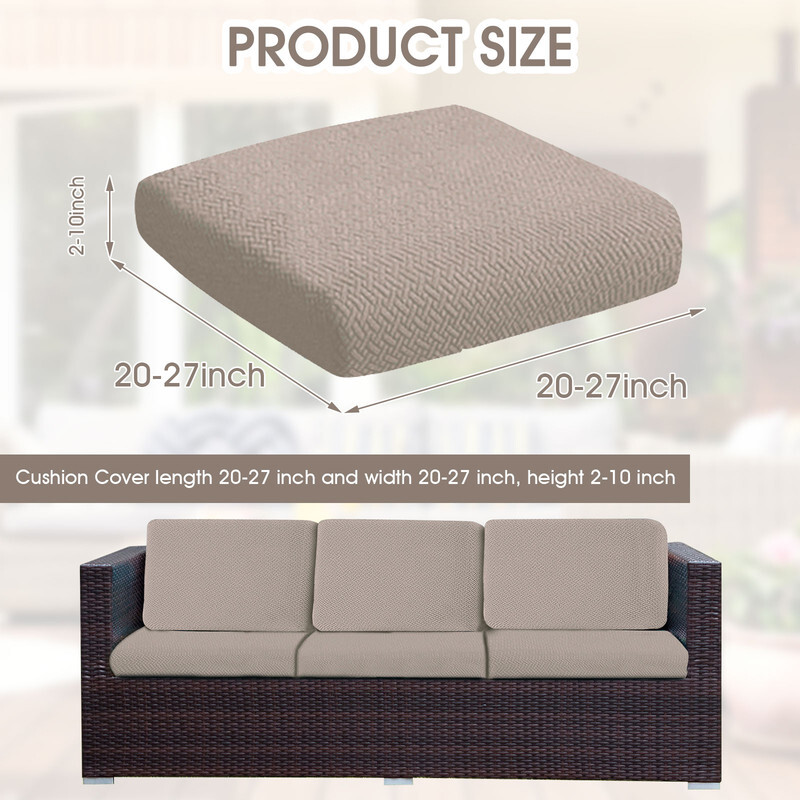 2Pcs Stretch Patio Cushion Covers Outdoor Cushion Cover Replacement ...