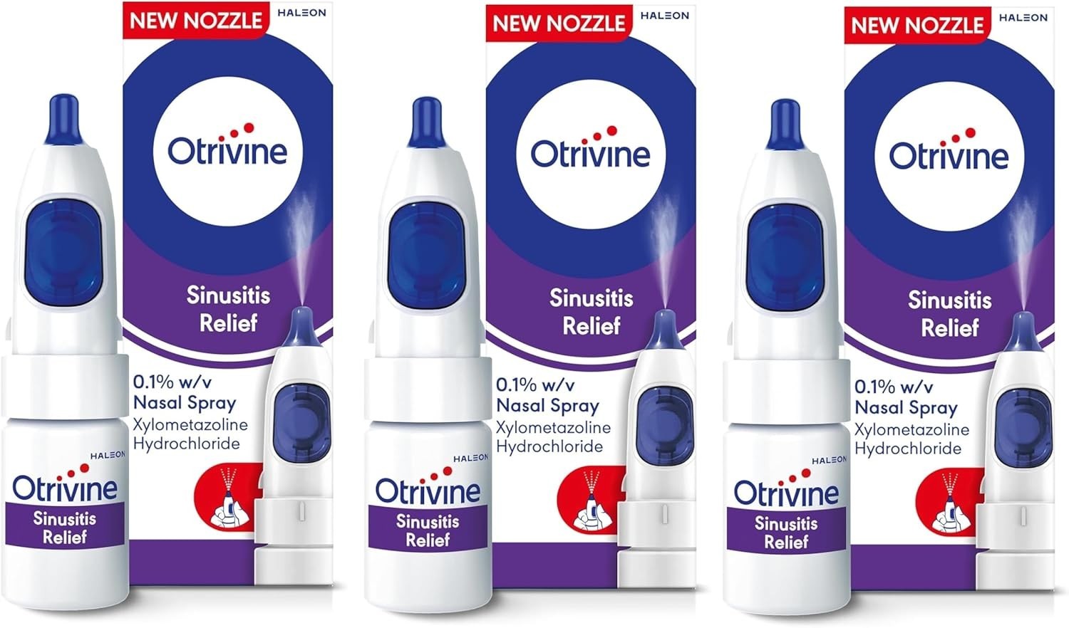 Otrivine Nose Spray for Sinusitis & Blocked Nose Relief 10ml - PACK OF ...