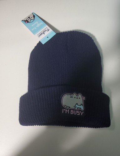 Pusheen "I'm Busy" Waffle Knit Beanie from Winter Box 2022 | eBay