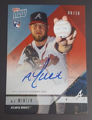 2018 Topps Now #OD-236D A.J. Minter Red Autograph AUTO Rookie RC #d 08/ ...