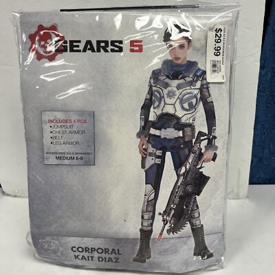 Gears 5 Corporal Kait Diaz Halloween Cosplay Adult Size Medium 6-8 ...