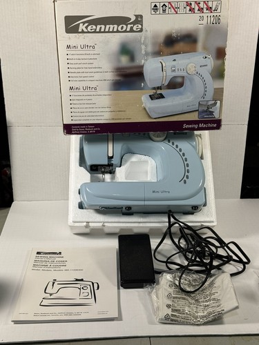 Kenmore Mini Ultra Sewing Machine w/ Foot Petal and Manuals Baby Blue ...