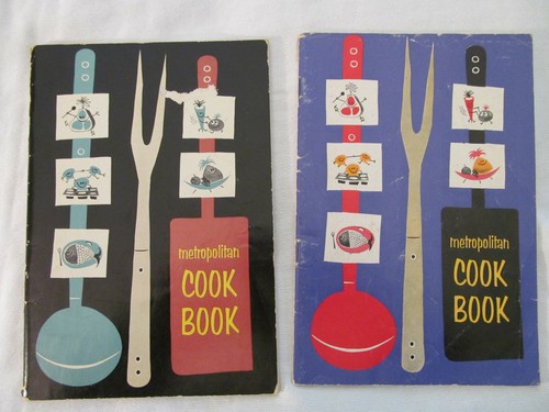 Lot of 2 Vtg Cookbooks 1953 1962 Mid Century Art Metropolitan Life ...