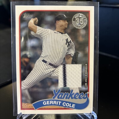 Gerrit Cole 2024 Topps Series 1 '89 Topps GU Relic Card #89BR-GC NY ...