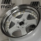 17x9 5x114.3 +20 MST MT07 GLOSS WHITE 5 SPOKES MACHINE LIP GOLD RIVET ...