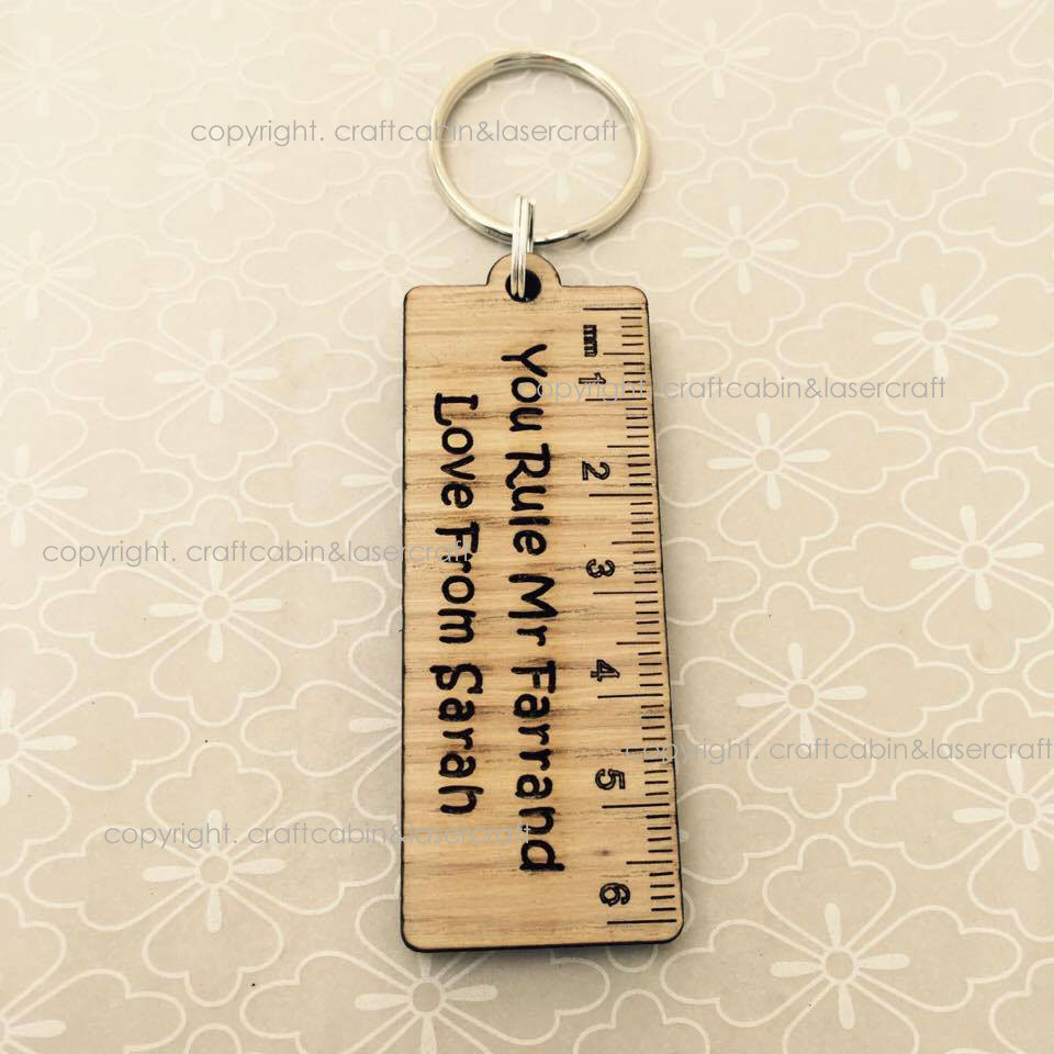 Beautiful Personalised Teacher Key Ring Gift. Apple, Ruler, Star,etc ...
