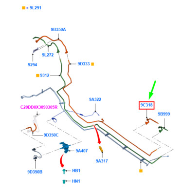 Ford Kuga MK1 C394 Kraftstoffleitung Baugruppe 8V41-9C318-AA 1495263 ...