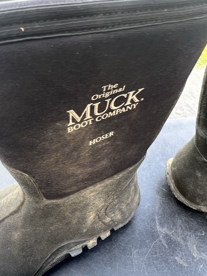 Muck Boot Company Hoser Rubber Work Rain Boots Black Men 9-9.5 / Women ...