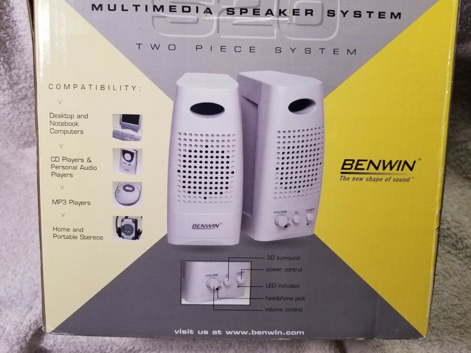 BENWIN Multimedia Speaker System-Laptops/Desktop Computers/MP3 & CD ...