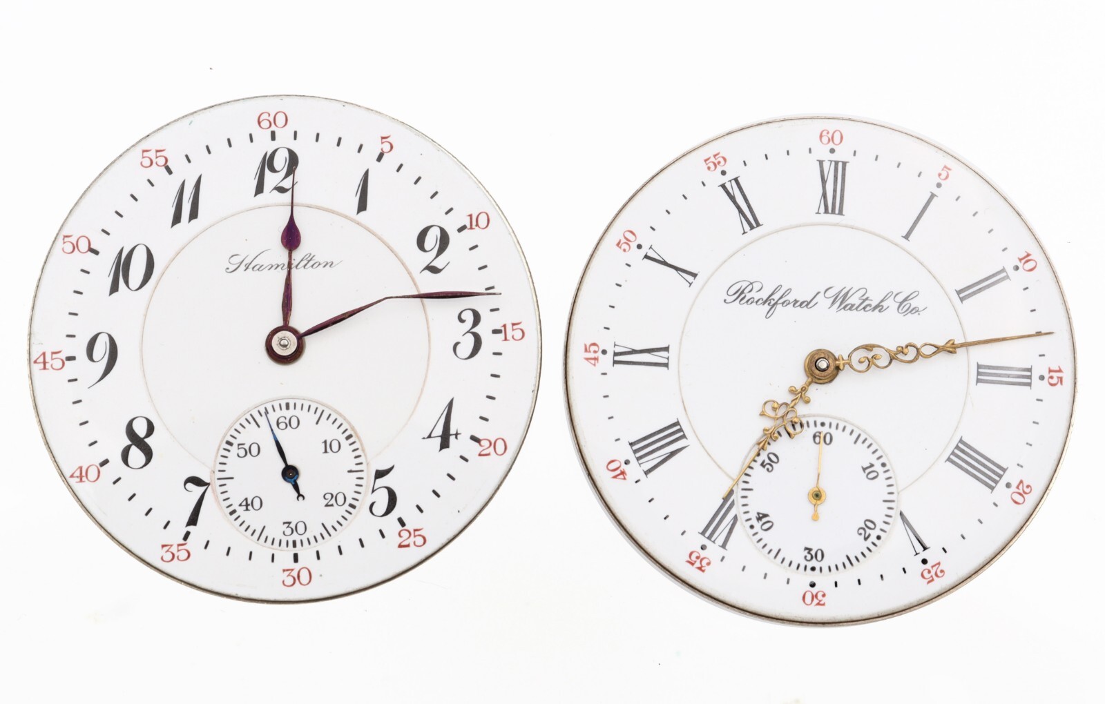 Lot of 2 Antique Hamilton Rockford Watch Co. Pocket Watch Movements | eBay