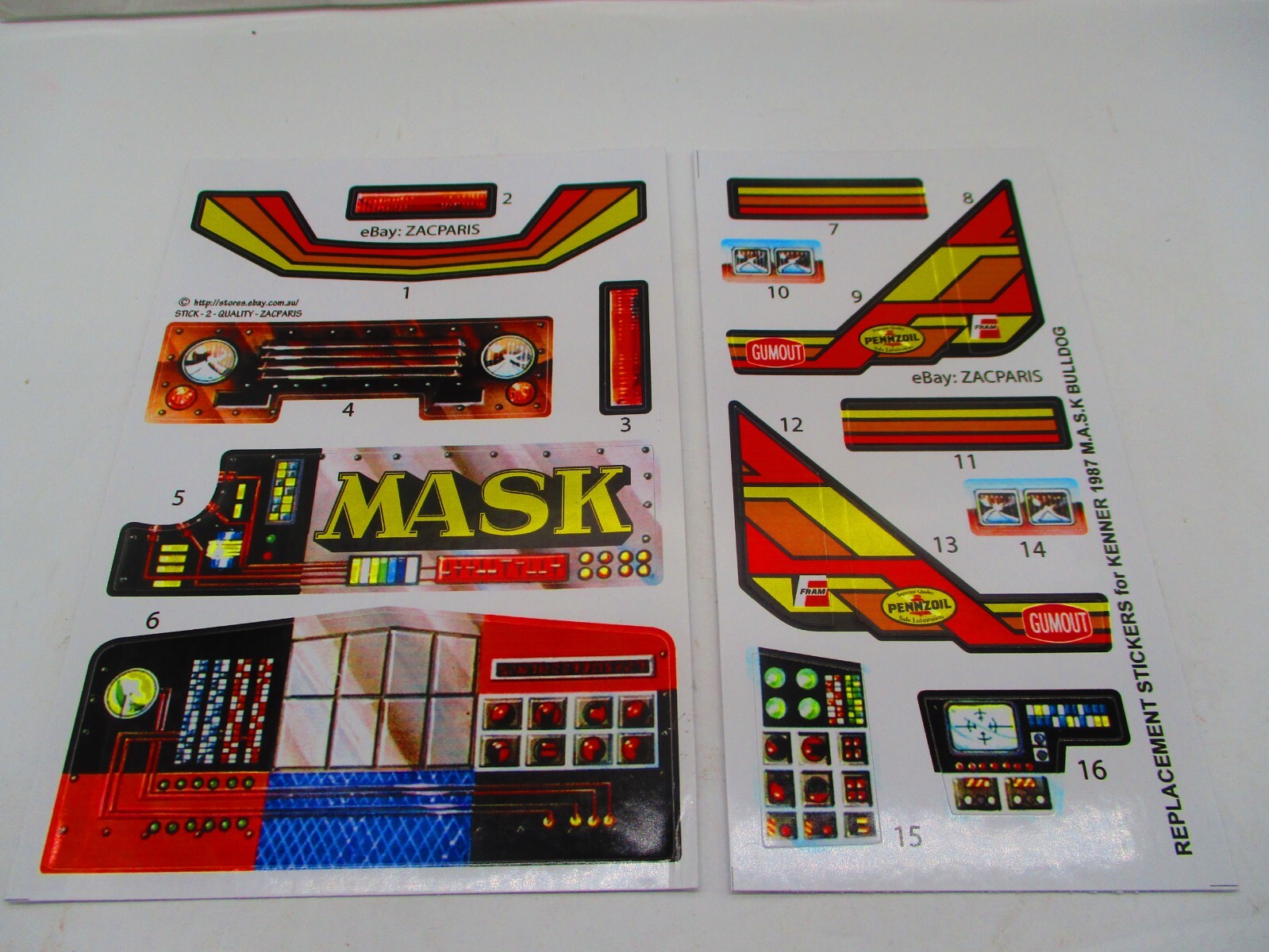 M.A.S.K. BULLDOG+Boris Bushkin+Comrade Mask+Missile+Decals Sheet Tested ...