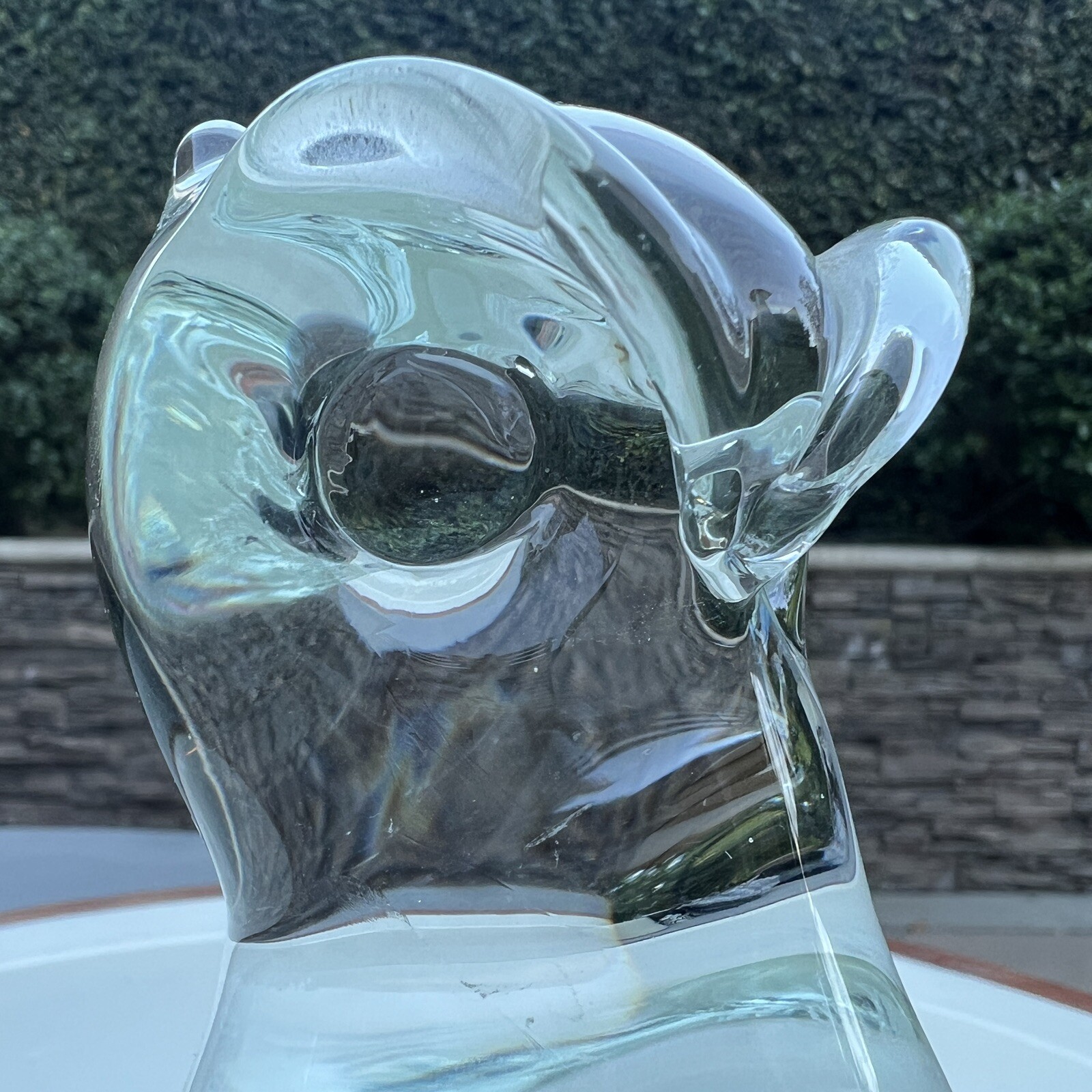 Rare Vintage MCM Roberto Moretti Signed Art Clear Glass Owl Sculpture 6 ...