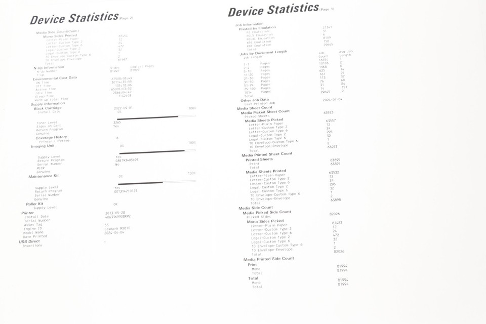 Lexmark MS810de Workgroup Laser Printer, Monochrome, Duplex, Network ...