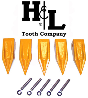 1U3202T Cat Style J200 Tiger Bucket Teeth (5 Pack) + Pins & Retainers ...