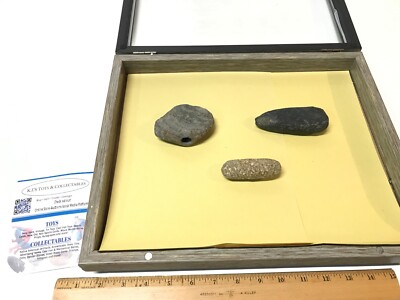 Native American Authentic Artifact Bannerstone Celt Hardstone Lot with ...