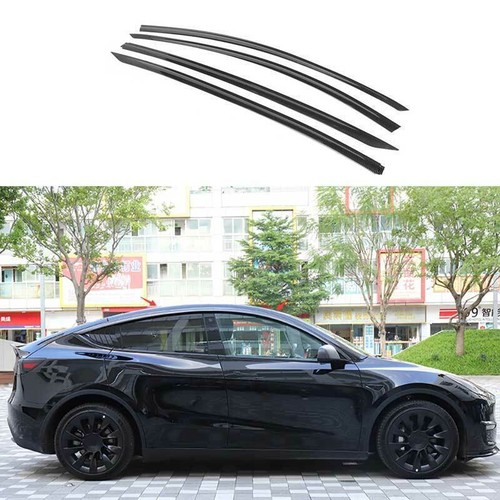 Gloss Carbon Fiber Side Window Visor Sun Rain Shield For Tesla Model Y ...