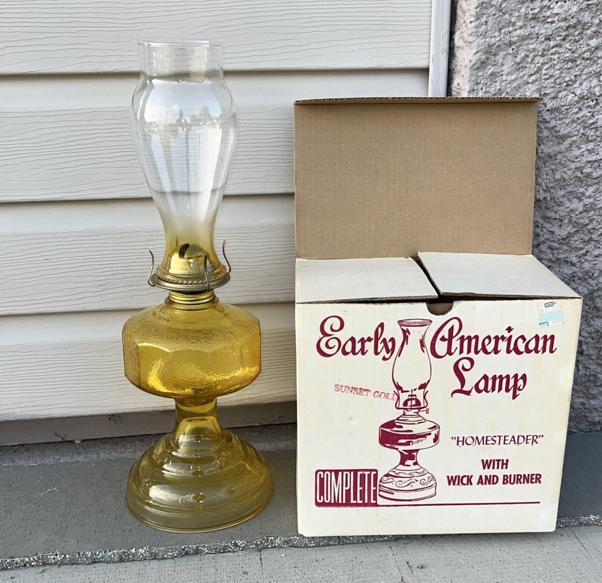 Early American Style Lamps Vintage Platonite Opaque Hazel Atlas Milk