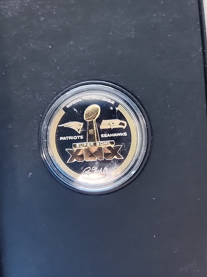 Super Bowl 49 Official Game Coin XLIX Limited Edition Gold & Silver ...
