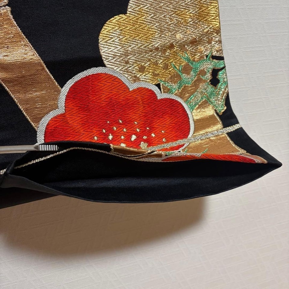 [Fukuro obi] Bamboo and Kasamatsu pattern, metal thread, six pattern ...