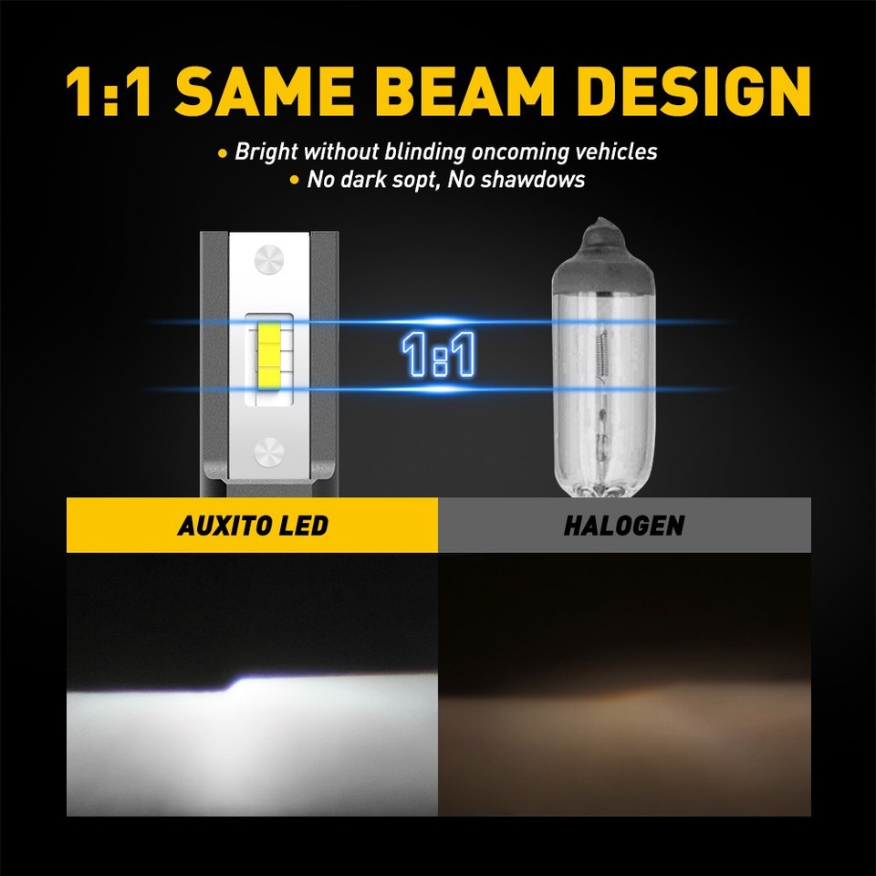 LED Headlights 9005 High Beam H8 Low Beam Bulbs Super Bright 6500K ...