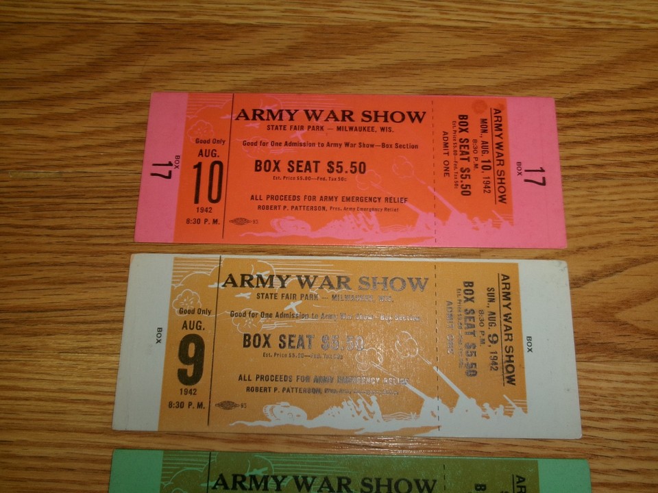 VINTAGE 1942 ARMY WAR SHOW STATE FAIR PARK MILWAUKEE WISCONSIN FULL ...