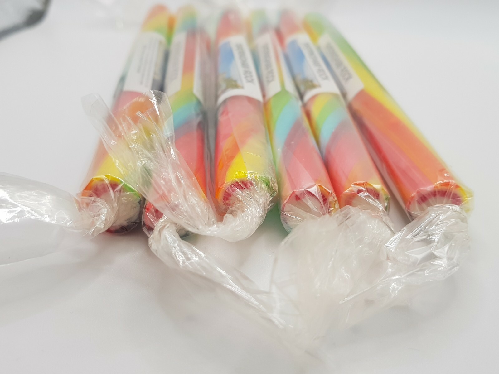 QTY: SIX Traditional Rainbow Fruit Seaside Rock Sticks - Made in ...