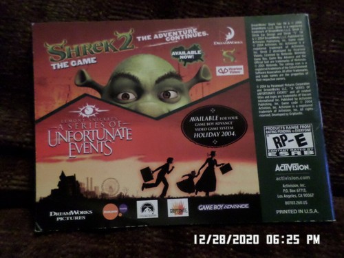 Shark Tale Dreamworks (Gameboy Advance GBA) Instruction Manual Only NO ...
