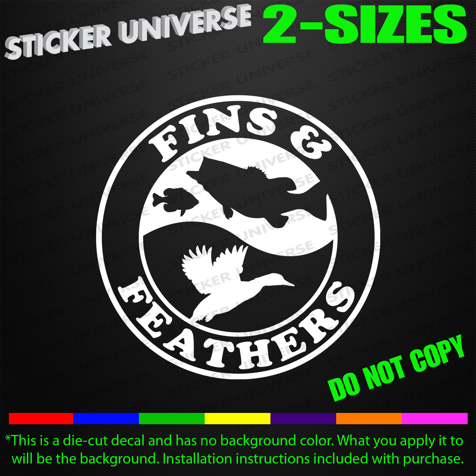 Fins & Feathers Duck Fish Car Window Decal Bumper Sticker Hunting ...