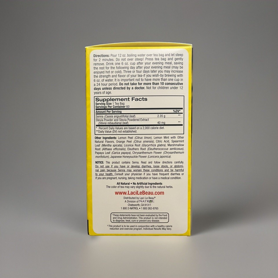 Laci Le Beau Teas Super Dieter's Tea Lemon Mint 60 Bags 10/25 Free Fast ...