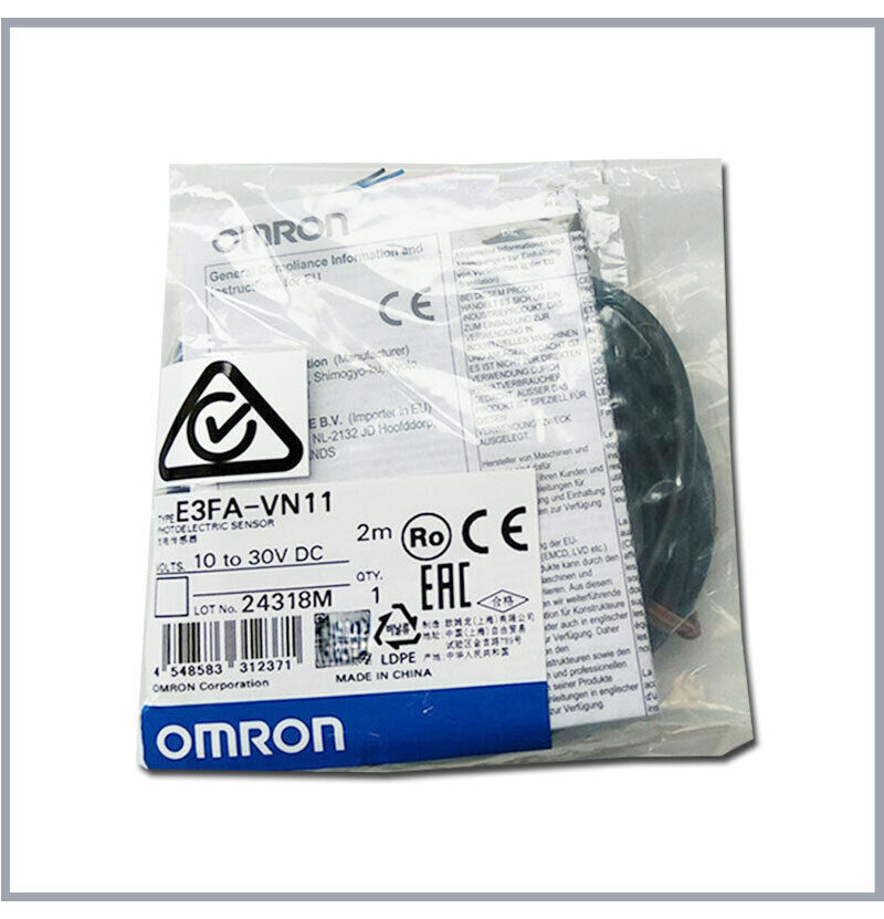 1PCS NEW SEALED ORIGINAL PLC module E3FA-VN11 2M Omron proximity switch ...