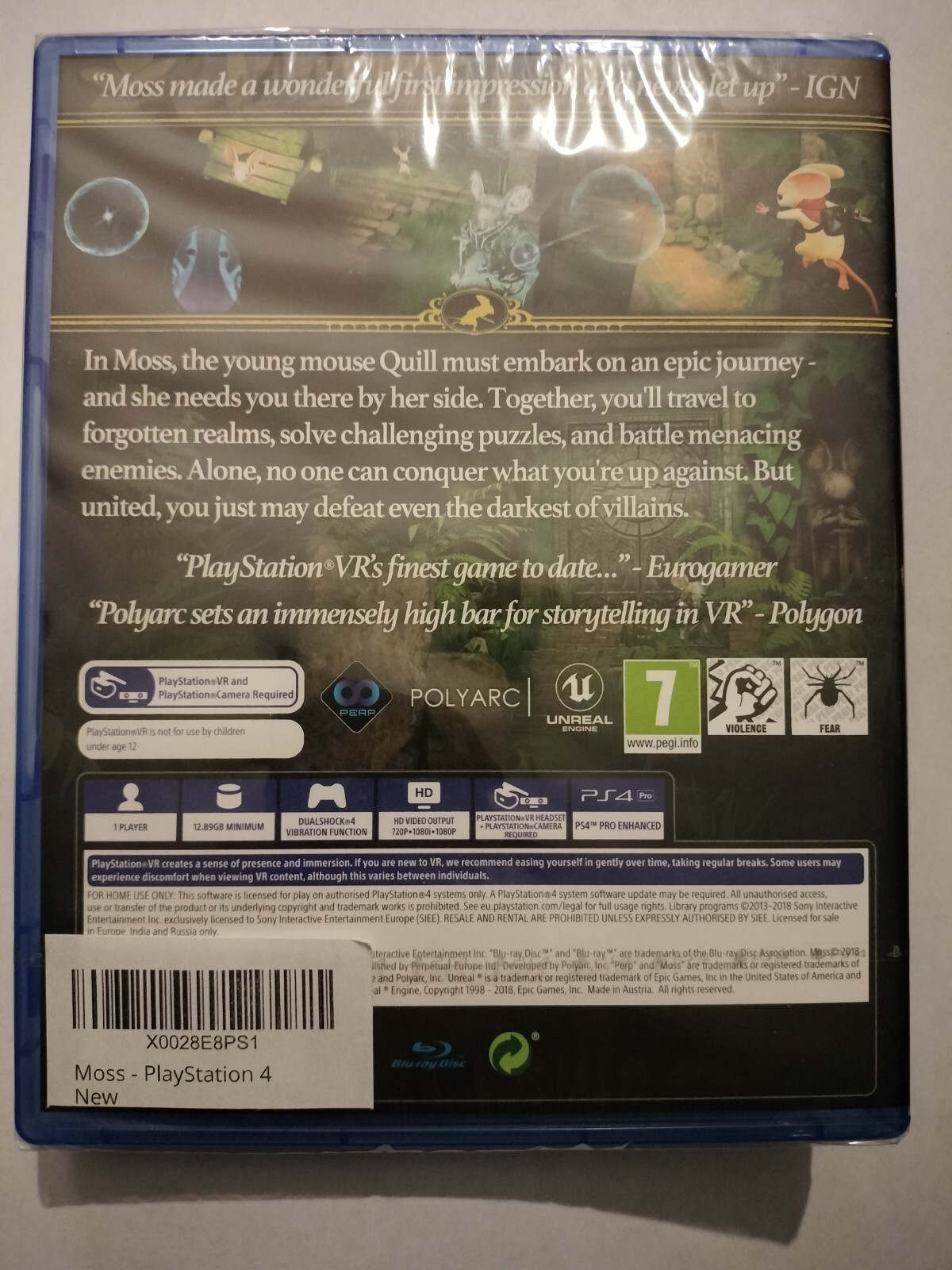 Moss VR PlayStation PS4 PSVR 2018 EU English Factory Sealed | eBay