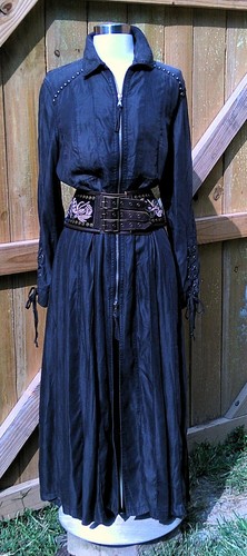 Double D Ranch Dead or Alive Charcoal Lightweight Tencel Duster S EUC ...