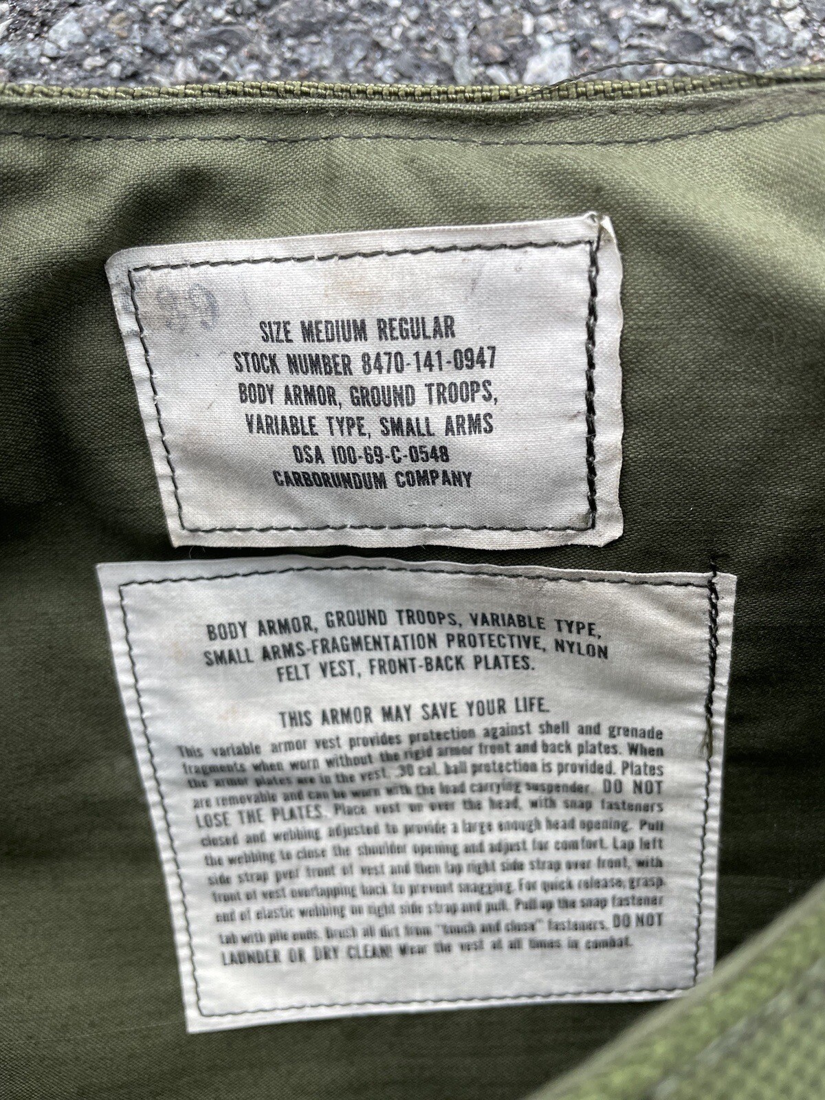 Vietnam ‘69 Chicken Plates Flak Vest Variable Body Armor | eBay