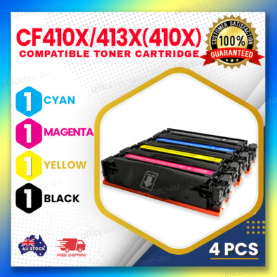 4x Toner CF410 CF410X CF411X CF412X CF413X for HP LaserJet M377dw ...